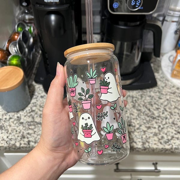 Avocado Glass Cup, Cute Avocado Fruit Can Glass, Trendy Iced Coffee ...