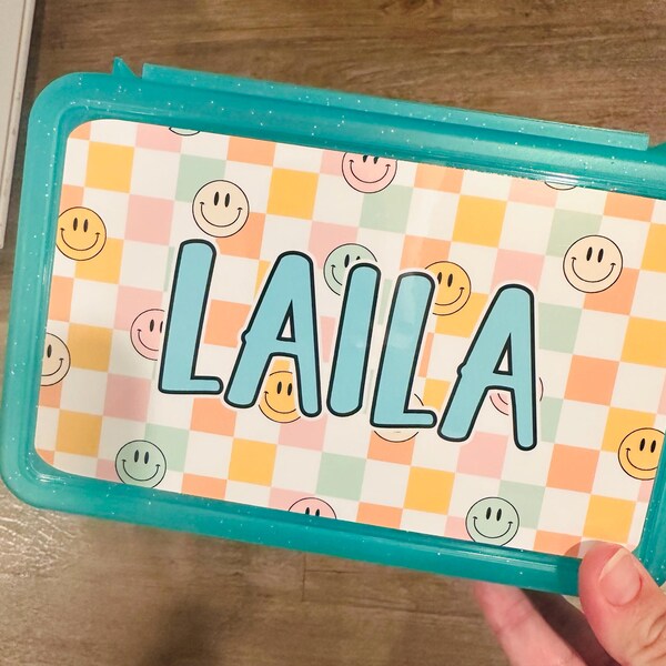 Personalized Flower Smiley Pencil Box: Preppy School Supplies for Back ...