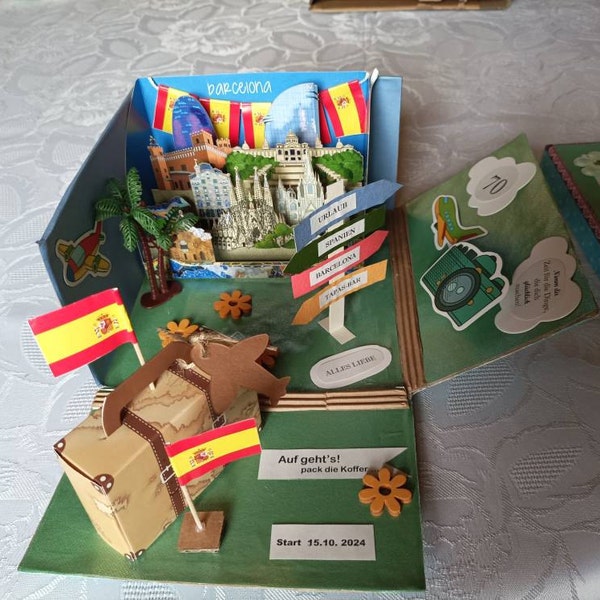 Barcelona - Pop up 3D "paper Sculpture" Gift, Greetings, Birthday ...