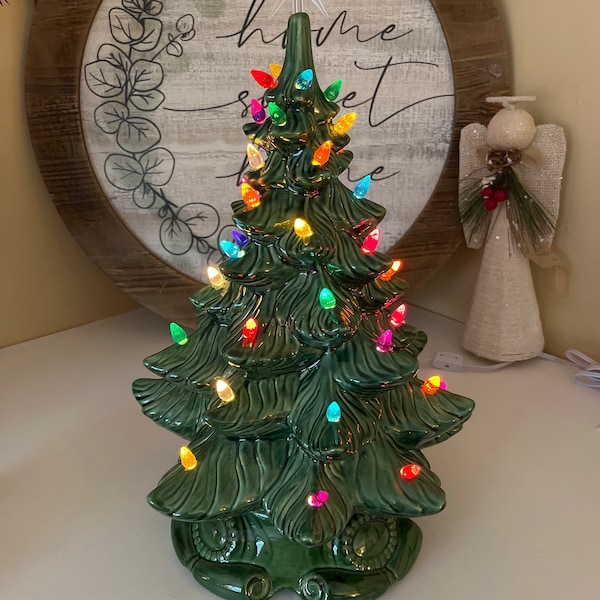 Ceramic Christmas Tree With Pointed Bulbs. Small Ceramic Christmas Tree ...