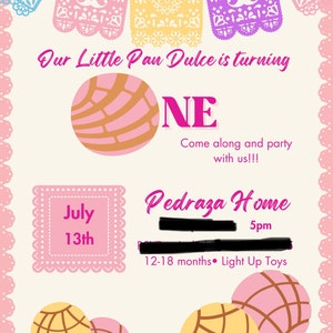 Concha Baby Shower Invitation: Editable Pan Dulce Template - Etsy