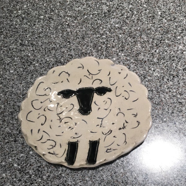 SPOON REST Regular Size Woolly SHEEP Stoneware Clay Handmade - Etsy
