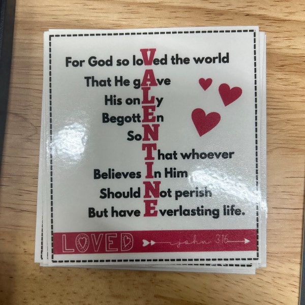 John 3:16 Valentine's Day Bible Verse Cards, Printable Scripture Cards ...