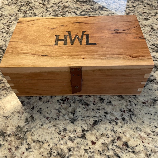 Handmade Wooden Keepsake Box With Black Walnut and Curly Maple Wood - Etsy