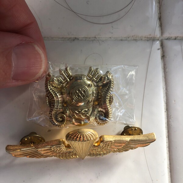 Custom Dive Officer Pin: Antique/polished Silver/gold - Etsy