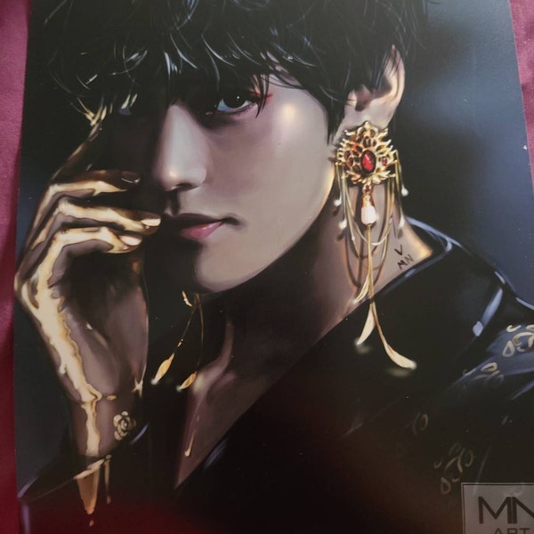BTS V Fan Art Print | Kpop BTS Kim Taehyung Fan Art Print | Bts V Digital Fanart Print, Unframed ...
