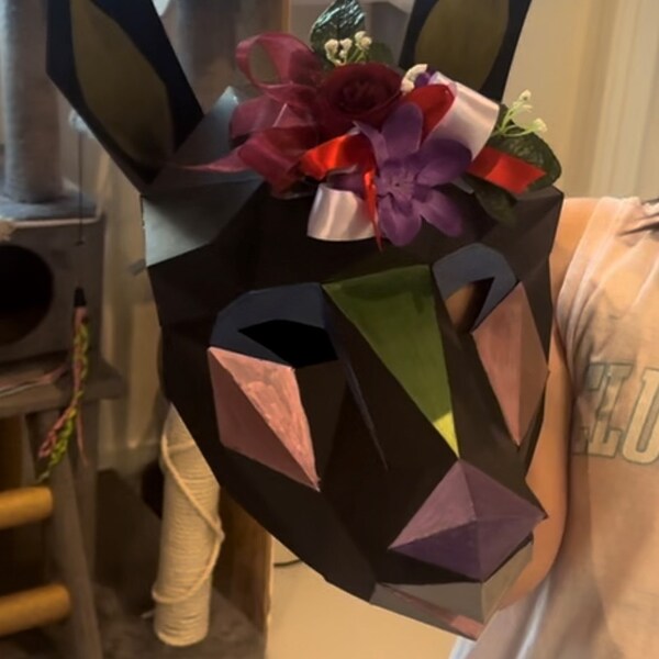 DIY Llama Mask, 3D Paper Craft Template, Halloween Mask, Printable ...