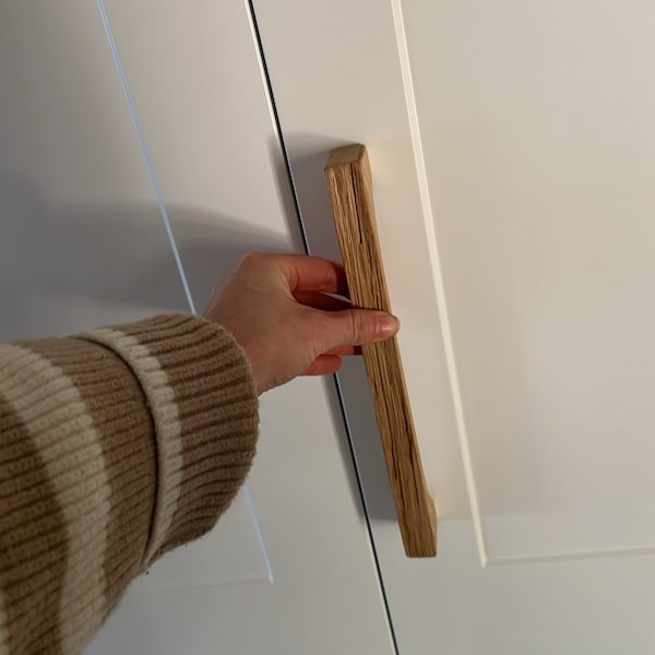 Unique Wooden Handles, Cabinet and Drawer Pulls, Textured Wood, Oak ...