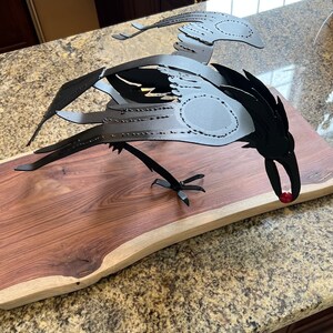 Raven Alerting - Steel Raven Sculpture, Home or Garden Decor - Etsy