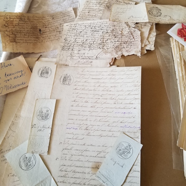 1891 Antique French Manuscript, Original Documents Handwritten ...