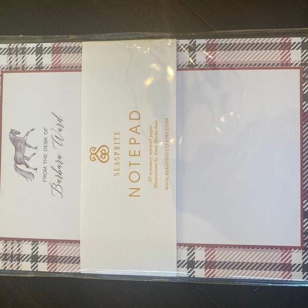 Personalized Horse Notepad, Monogram Horse Stationery, Horse Notepads ...