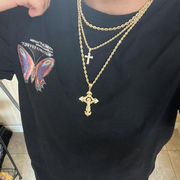 10k SOLID Real Gold Diamond Cut Ice Link Chain Necklace Yellow/white ...