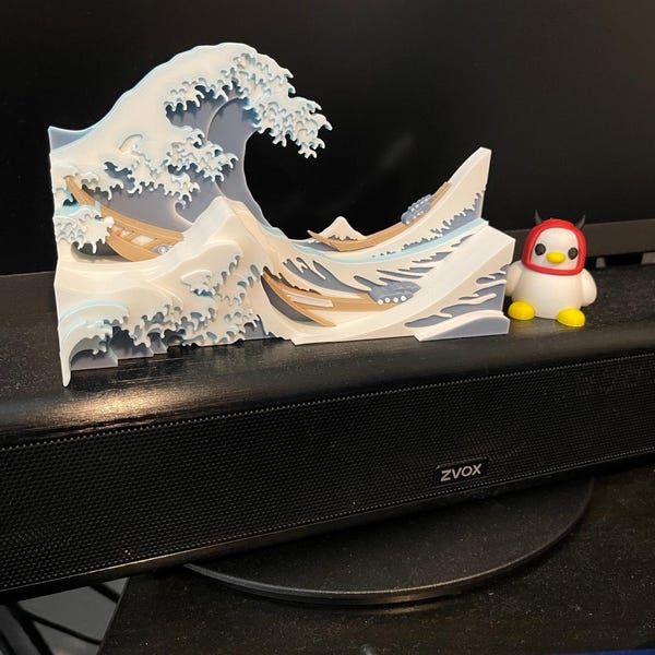 Great Wave off Kanagawa 3D Printed Desk Art - Etsy