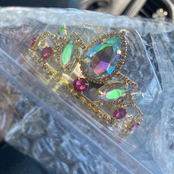Princess Tiara Crown Crystal Headdress Sparkling Rhinestone Rapunzel ...