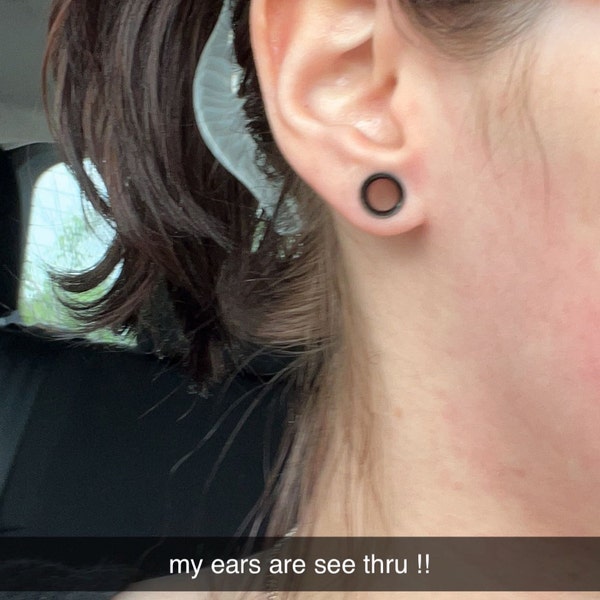 Pair 1g 7mm Black Steel Tapers and Black Single Flare Tunnels Ear ...