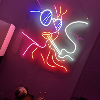 Neon Bar Signsmoking Lady Neon Signled Light Signs for Bar - Etsy