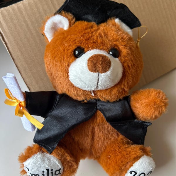 Graduation Teddy Bear With Custom School Name, Plush Bear With ...
