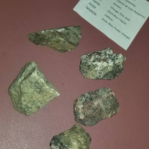 Rare Combo! UV Fluorescent Green Willemite Barite & Minor Hardystonite ...