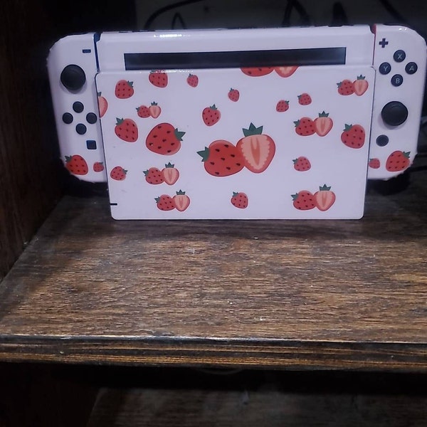 Cute Strawberry Nintendo Switch Skin ,pink Kawaii Nintendo Switch Skin ...