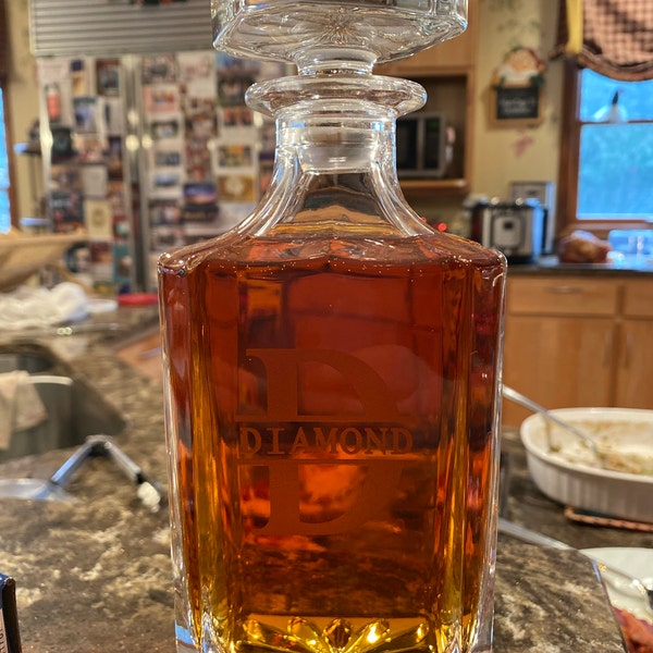 Engraved Bourbon Decanter Set With Bourbon Glasses Bourbon Decanter ...