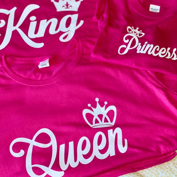 King Queen Prince Princess Matching Cotton T-shirts - Etsy
