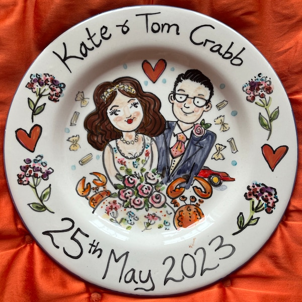 Personalised Ceramic Wedding Plate - Etsy