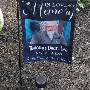 Personalized Memorial Garden Flag, Custom Photo/name/date Flag ...