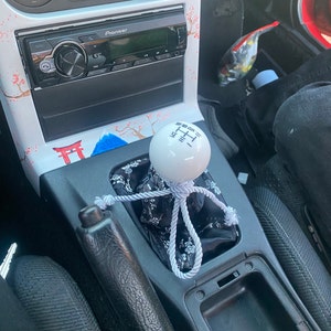 Gray With Pink Cherry Blossom Shift Boot OR E-brake Boot / - Etsy