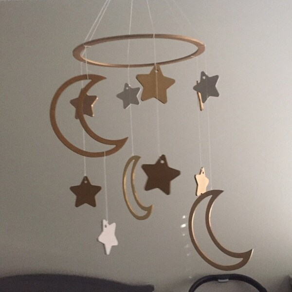 Baby Mobile Moon - Expecting Mom Gift - Wooden Mobile Celestial - Baby ...