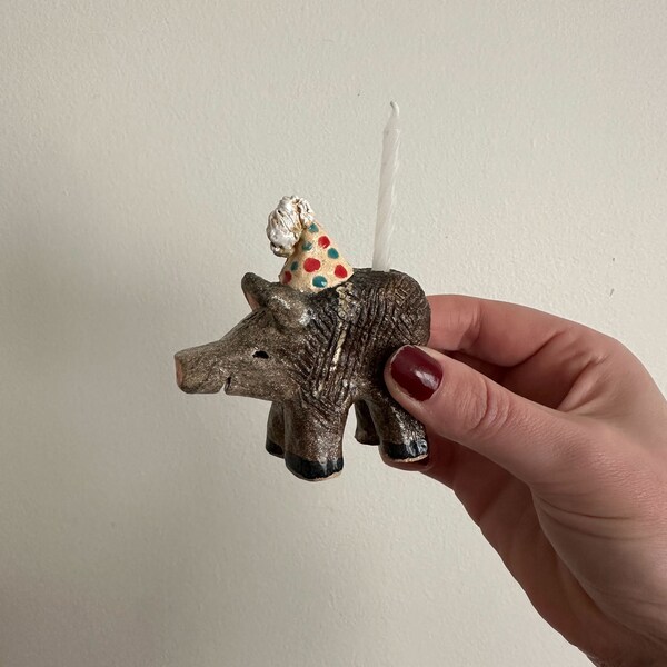 Woodland Animals Birthday Candle Holders, Unicorn, Squirrel, Skunk ...