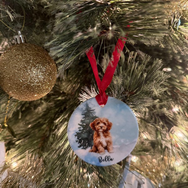 Personalised Cavapoo Christmas Ornament, Dog Christmas Decoration, Dog ...