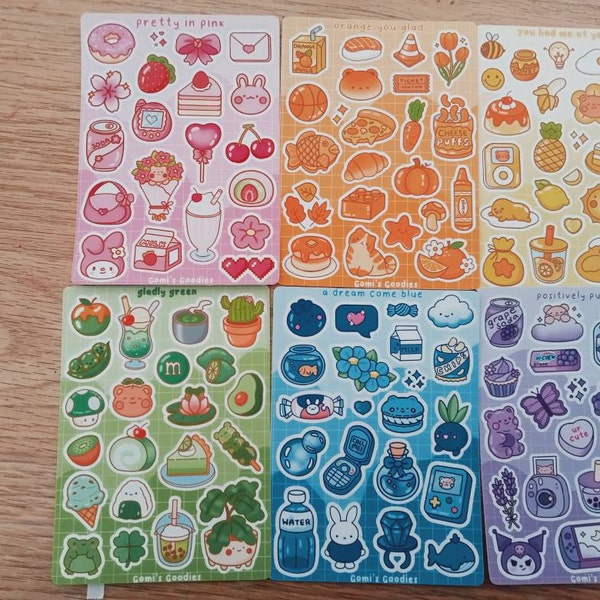 Colour Series | Matte Sticker Sheet - Cute Stationary - Kawaii Sticker ...