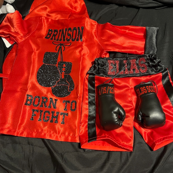 TRI Color - Baby Boxer Outfit Complete Set- Mini Gloves Only - Etsy