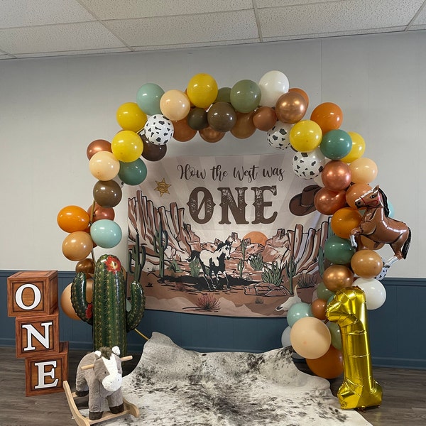Wild West First Rodeo Birthday Party Decor for Boy Cowboy Balloon ...