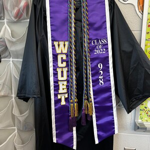 A Custom Grad Sash Grad Stole Custom Grad Sash Embroidered - Etsy