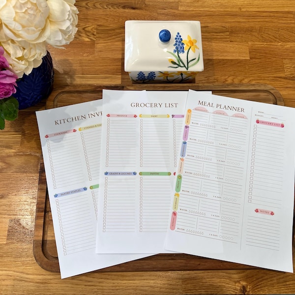 Editable and Printable Meal Planner PDF With BONUS Grocery List ...