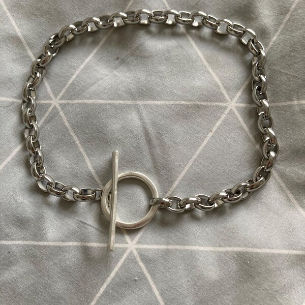 Silver Heavy Chain Necklace, Chunky Silver Chain, Silver Choker ...