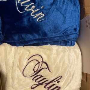 Personalized Custom Soft Blanket With SCRIPT Name 8 Colors to Choose ...