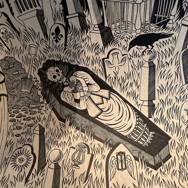 The Bone Reader Poster Divination Fortune Telling Poster Hand Drawn by ...