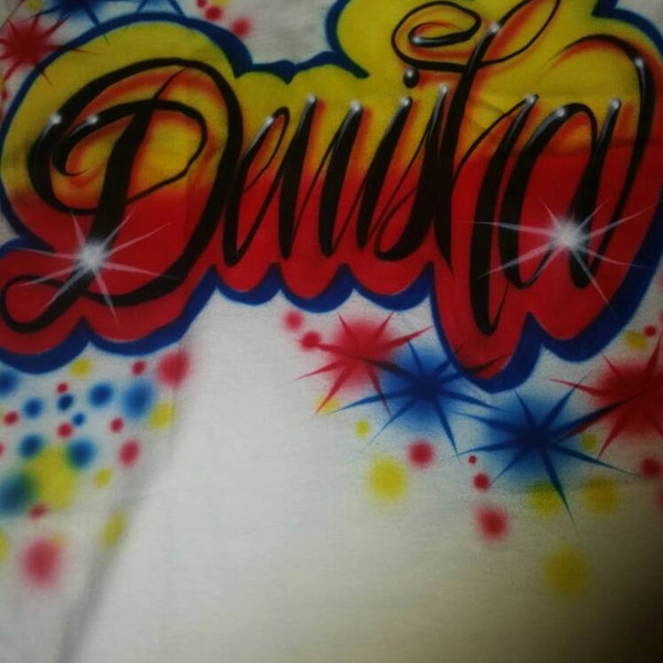 Airbrush T Shirt Script Name, Cursive Font, One Word Included - Etsy