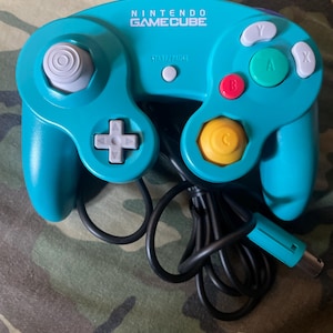 Authentic Official Nintendo Gamecube Controller - Emerald Blue - Tight ...