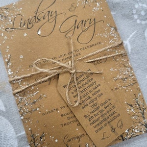 SAMPLE Rustic Winter Wedding Invitation, Rustic Wedding, Winter Wedding ...