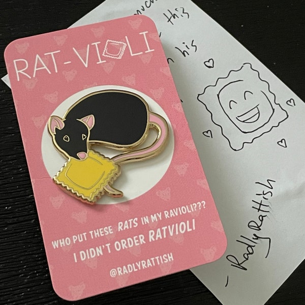 Ravioli Rat "ratvioli" Enamel Pin - Etsy