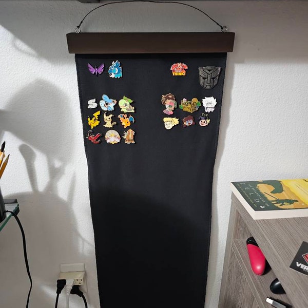 Felt Banner, Enamel Pin Display, Felt Wall Hanging, Fabric Pennant ...