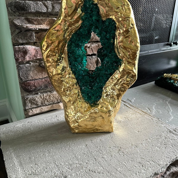 3D Geode Slice "malachite" Unique Gift, Home Decor, Crystal Art, Geode ...