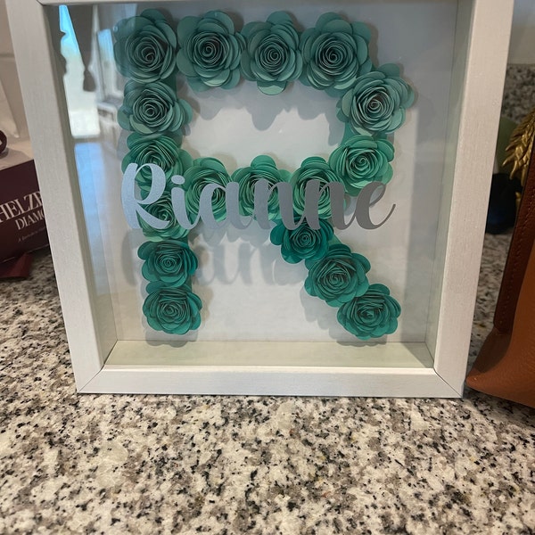 Floral Memory Photo Shadow Box - Solid |custom Personalize Rose Box ...