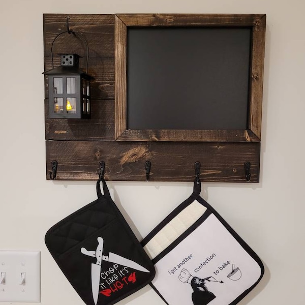 Chalkboard Key Holder, Rustic Key Holder, Chalkboard , Rustic Wood ...