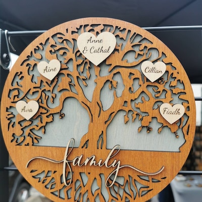 Family Tree Cut File Glowforge File Family Tree Gift Mothers Day Gift ...