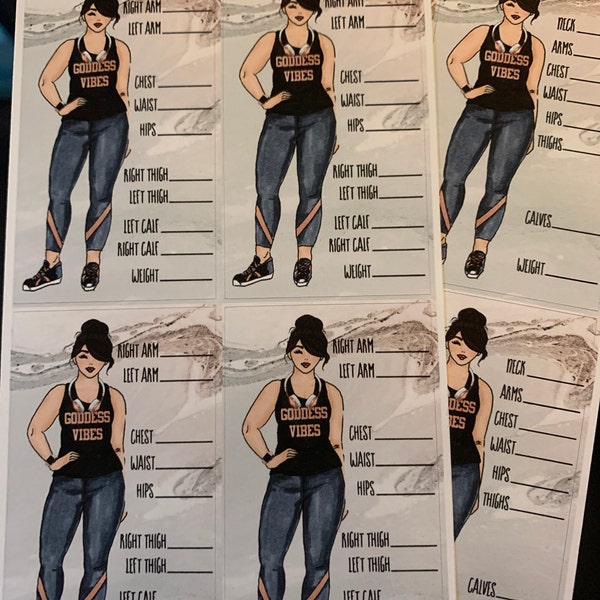 Fitness Body Measurements Planner Stickers | Fashion Girl Sticker ...