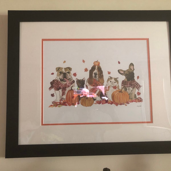 Pumpkin Patch Pets Wall Art, Dog Costume, Fall Home Decor, Fall Art ...